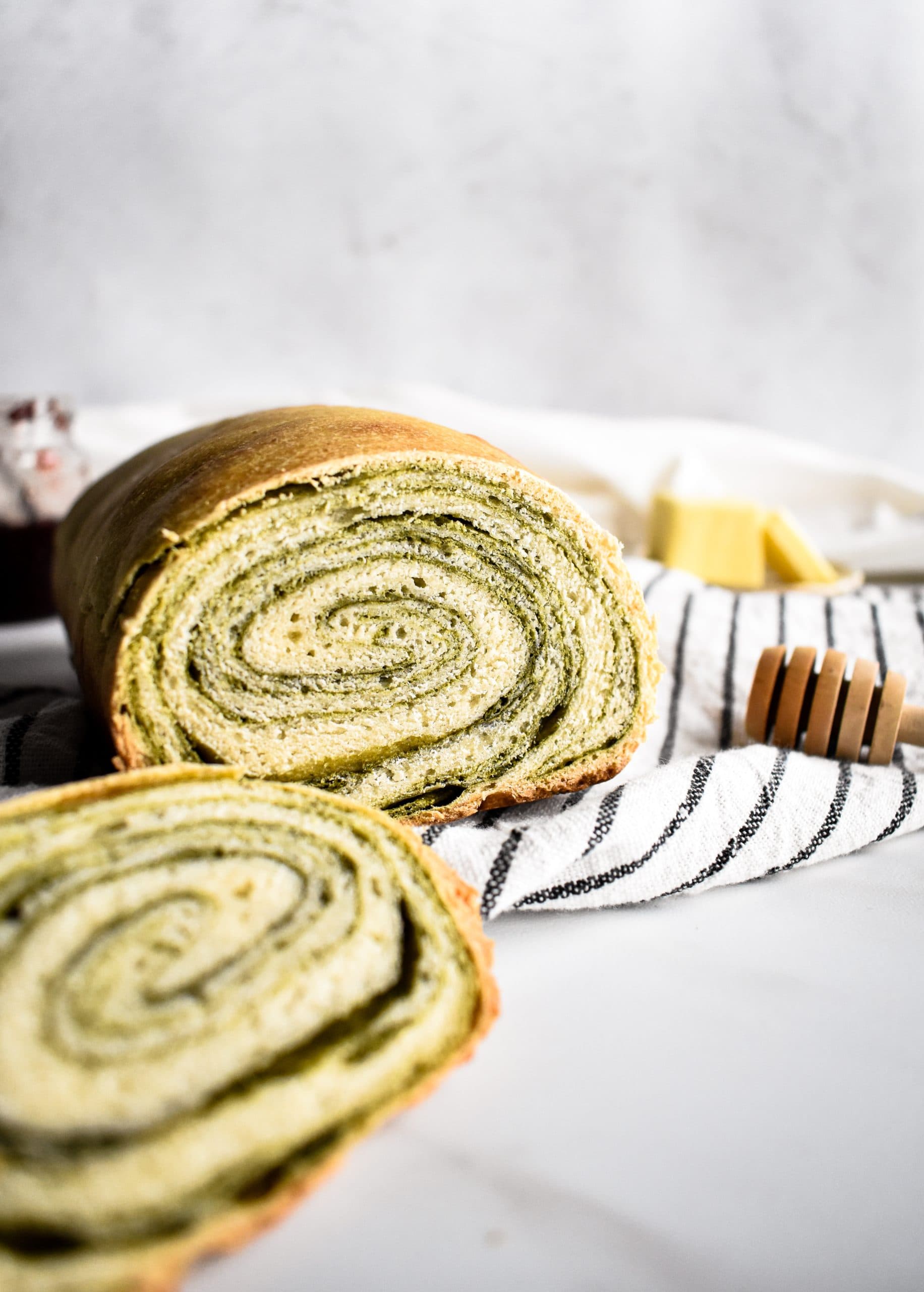 Sourdough Matcha Swirl Bread - Humbly Homemade