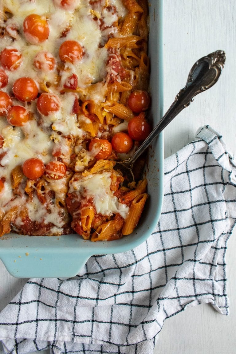 No Boil Pasta Bake (with Raw Pasta) - Humbly Homemade