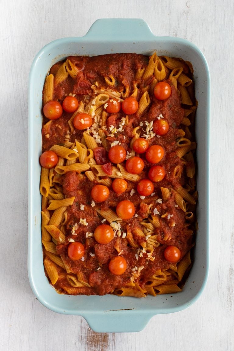 No Boil Pasta Bake (with Raw Pasta) - Humbly Homemade