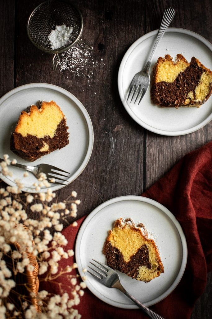 German Marble Cake (Marmorkuchen) - Humbly Homemade
