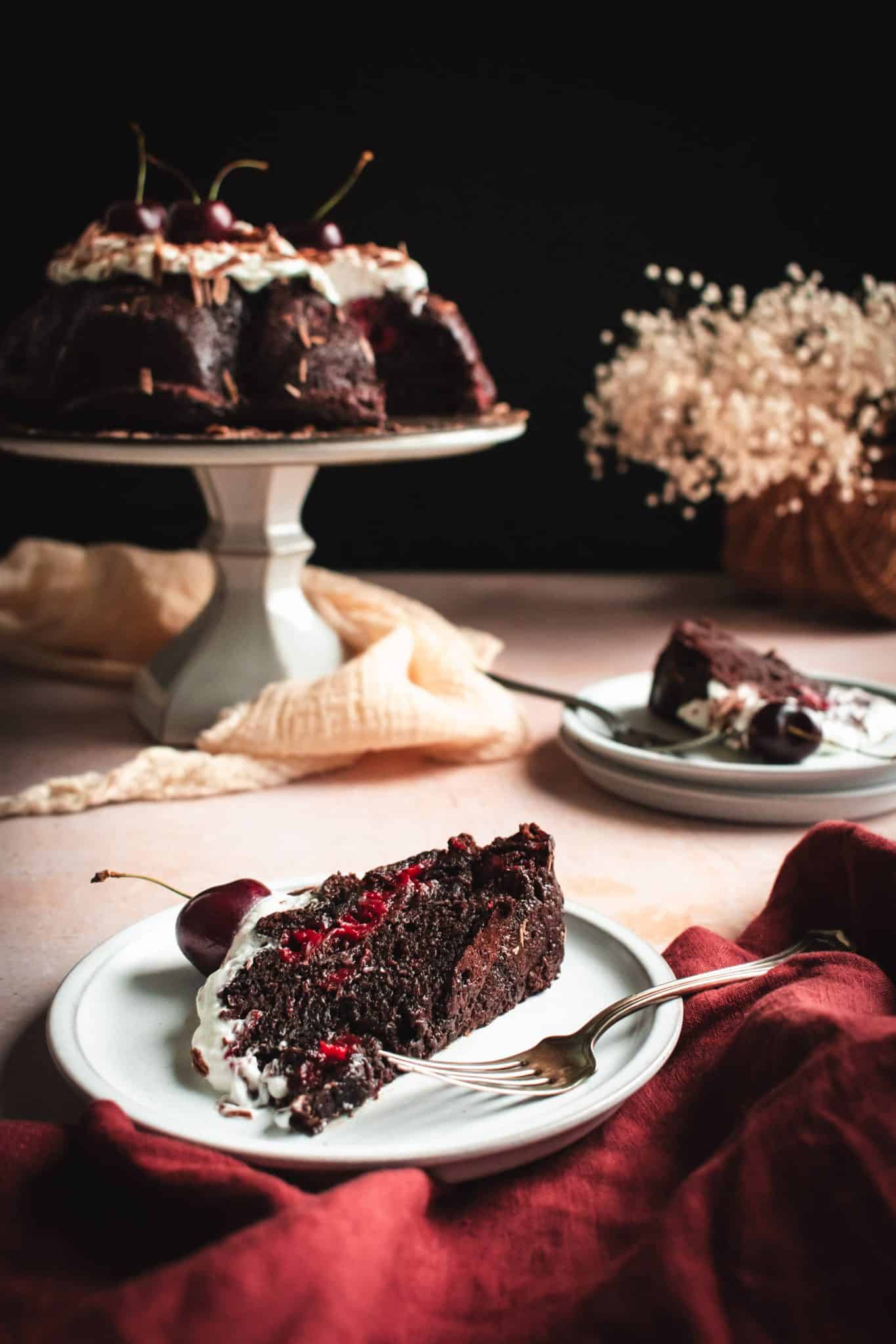 Easy Black Forest Bundt Cake from Scratch - Humbly Homemade