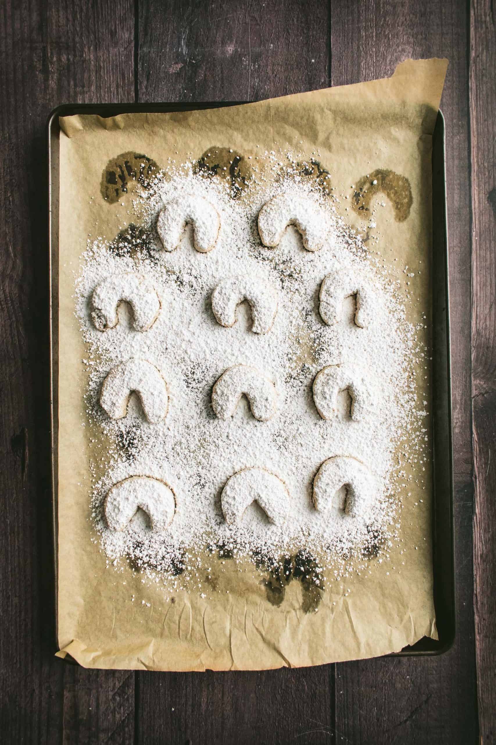 German Vanilla Crescent Cookies | Vanillekipferl - Humbly Homemade