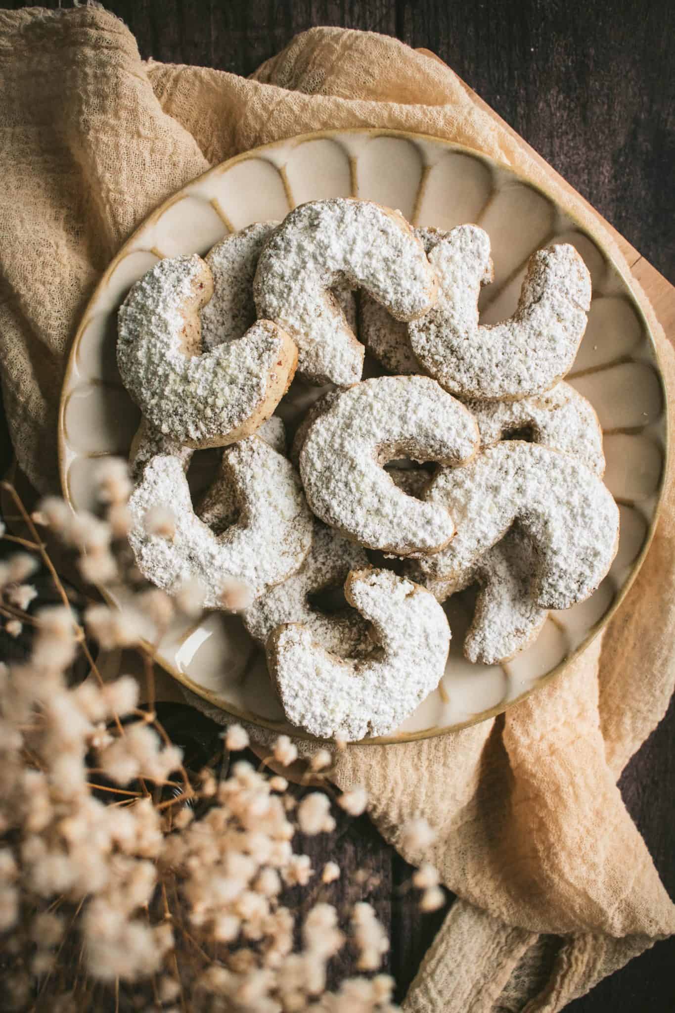 German Vanilla Crescent Cookies | Vanillekipferl - Humbly Homemade