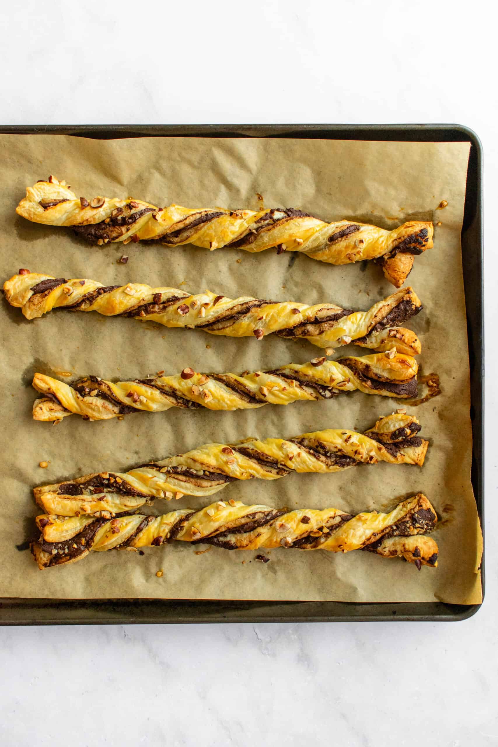 Puff Pastry Chocolate Twists - Nussstangen - Humbly Homemade