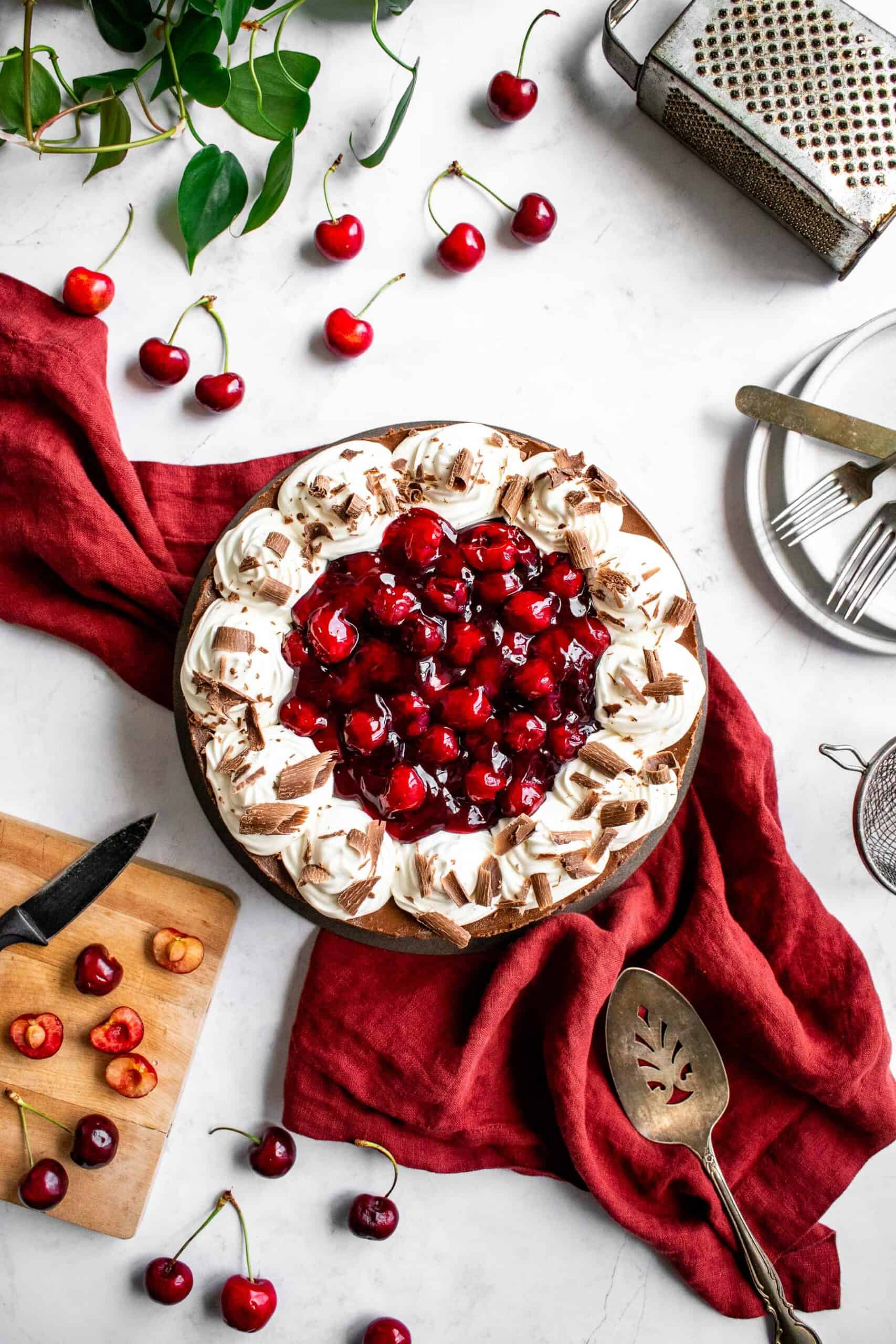 Black Forest Cheesecake | Chocolate Cheesecake with Cherries - Humbly ...