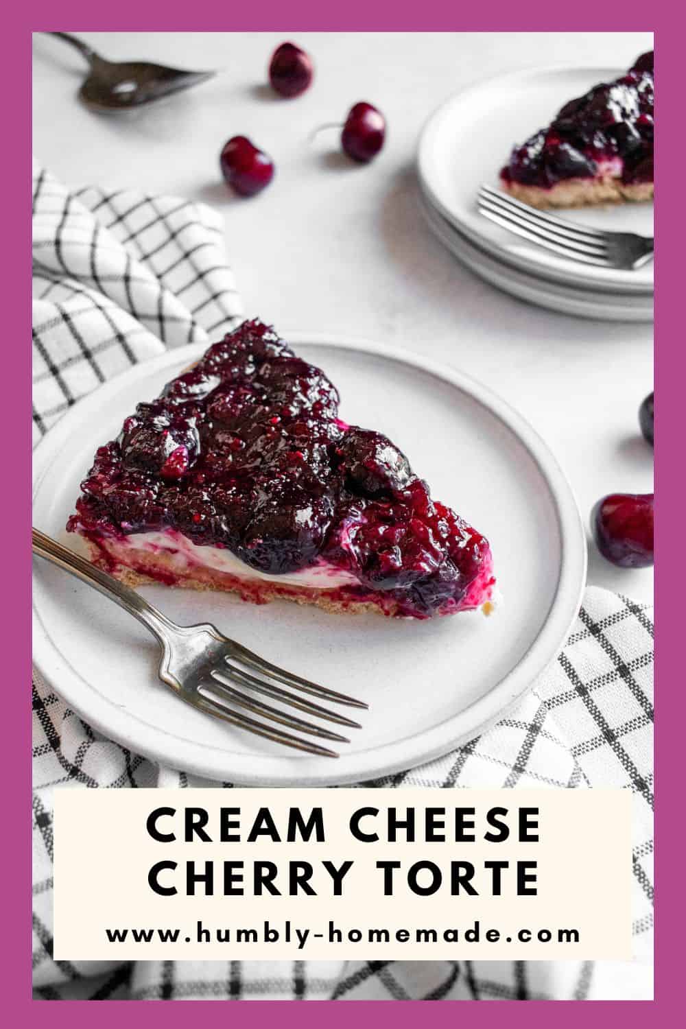 Easy Cream Cheese Cherry Torte - Humbly Homemade