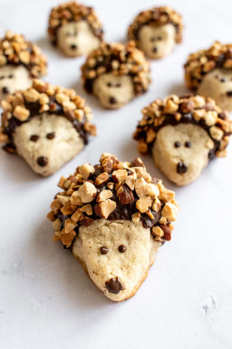 Hedgehog Cookies with Chocolate and Almonds - Humbly Homemade