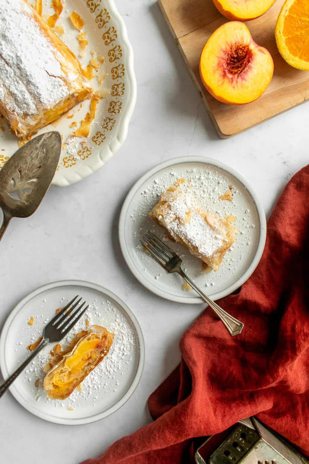 Peach Strudel with Fresh Peaches & Phyllo Dough - Humbly Homemade