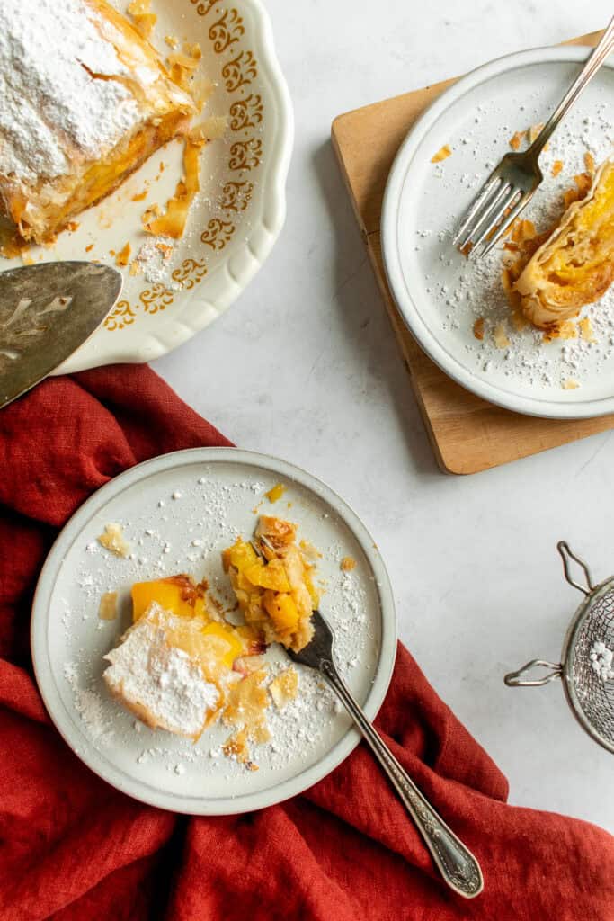 Peach Strudel with Fresh Peaches & Phyllo Dough - Humbly Homemade