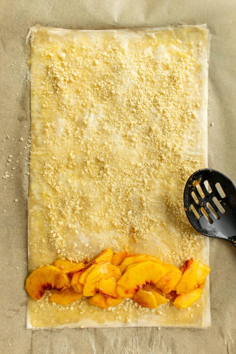 Peach Strudel with Fresh Peaches & Phyllo Dough - Humbly Homemade