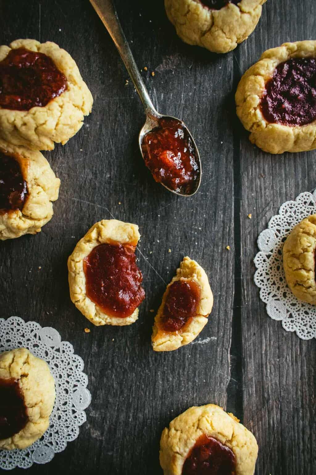 Jam Thumbprint Cookies | Kulleraugen or Engelsaugen - Humbly Homemade
