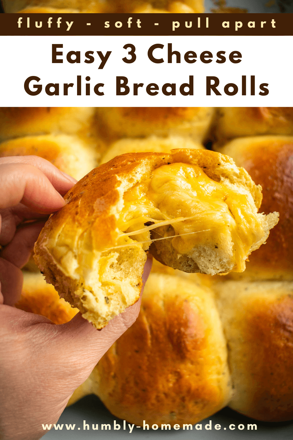 Simple Garlic 3 Cheese Bread Rolls - Humbly Homemade
