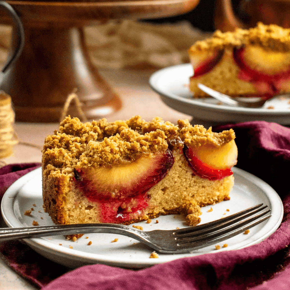 Easy Streusel Plum Yogurt Cake (without oil) - Humbly Homemade