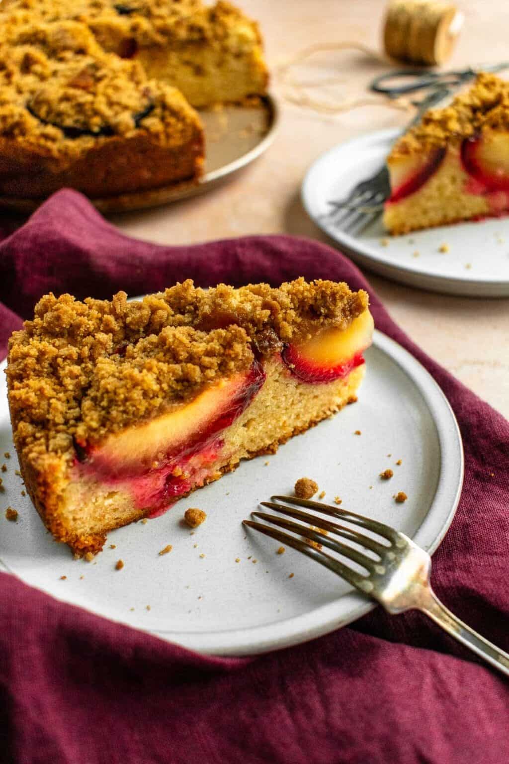 Easy Streusel Plum Yogurt Cake (without oil) - Humbly Homemade