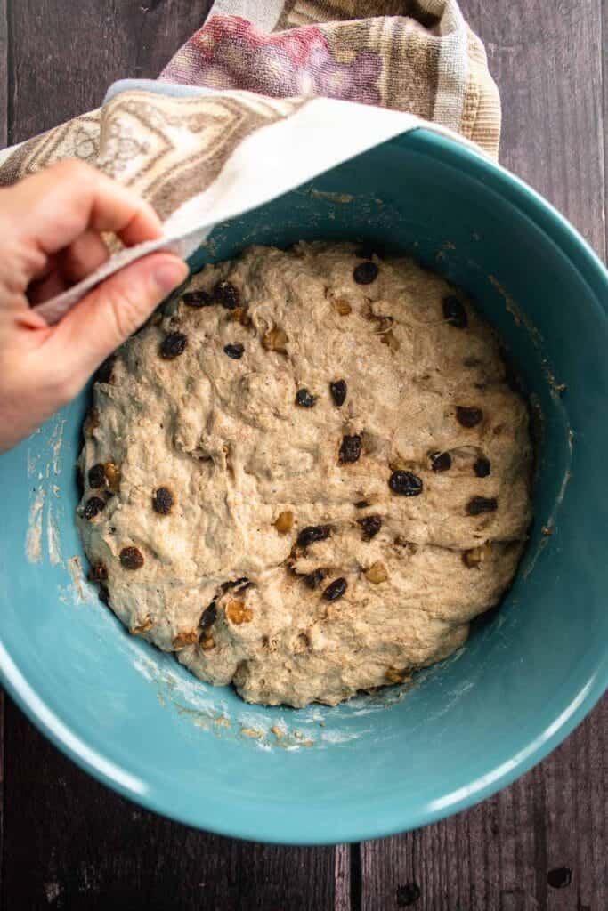 No-Knead Cinnamon Walnut Raisin Bread - Humbly Homemade