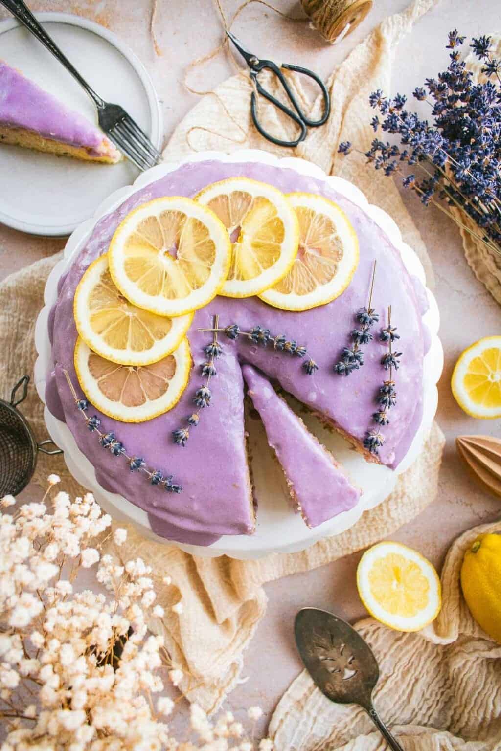 Moist Lemon Lavender Cake with Lemon Drizzle - Humbly Homemade