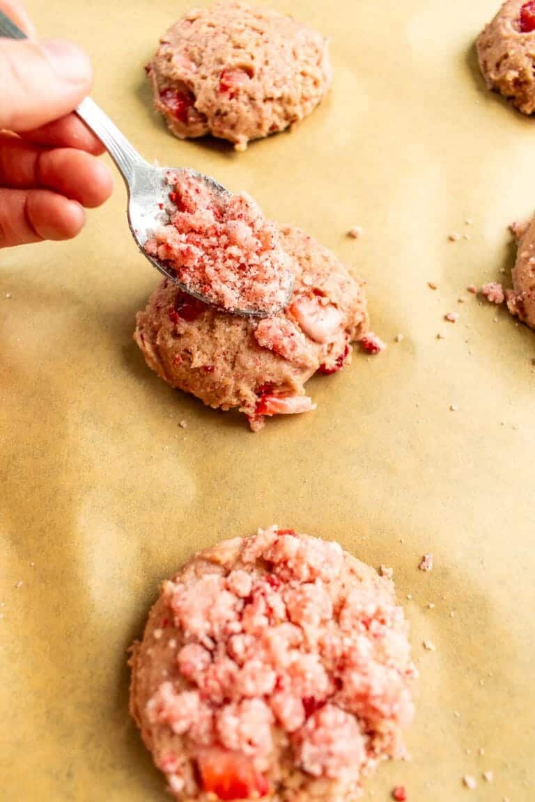 Strawberry Sugar Cookies (Fresh & Freeze Dried Strawberries!)