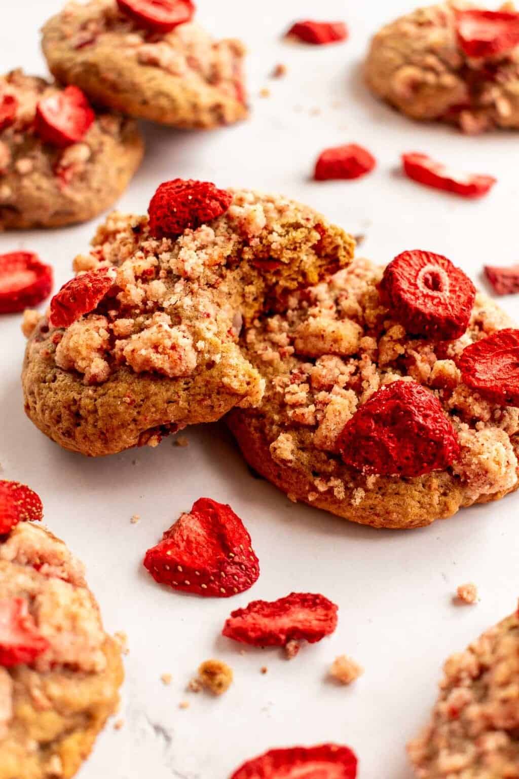 Strawberry Sugar Cookies (Fresh & Freeze Dried Strawberries!)
