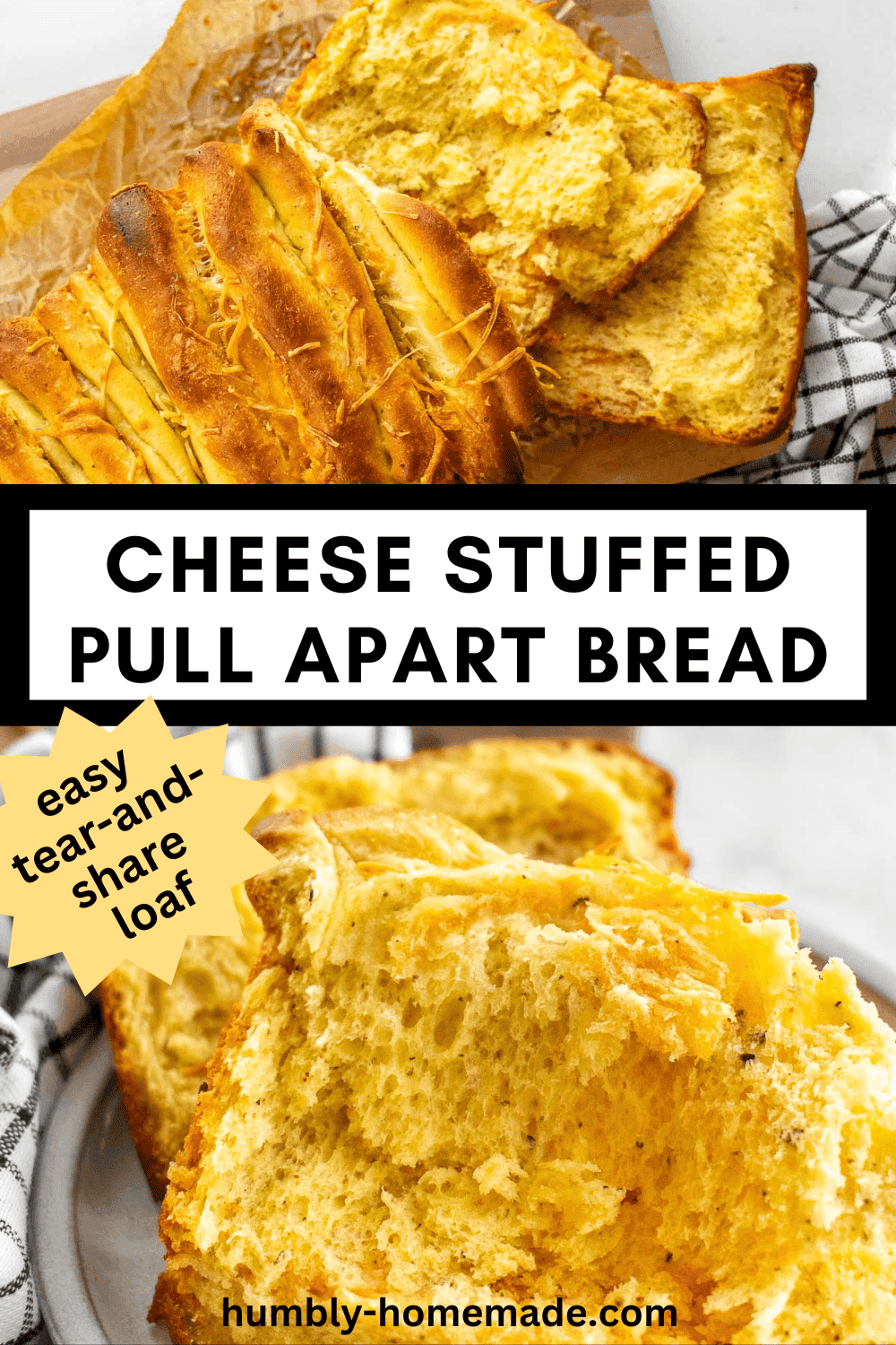 Cheesy Pull Apart Bread from Scratch - Humbly Homemade