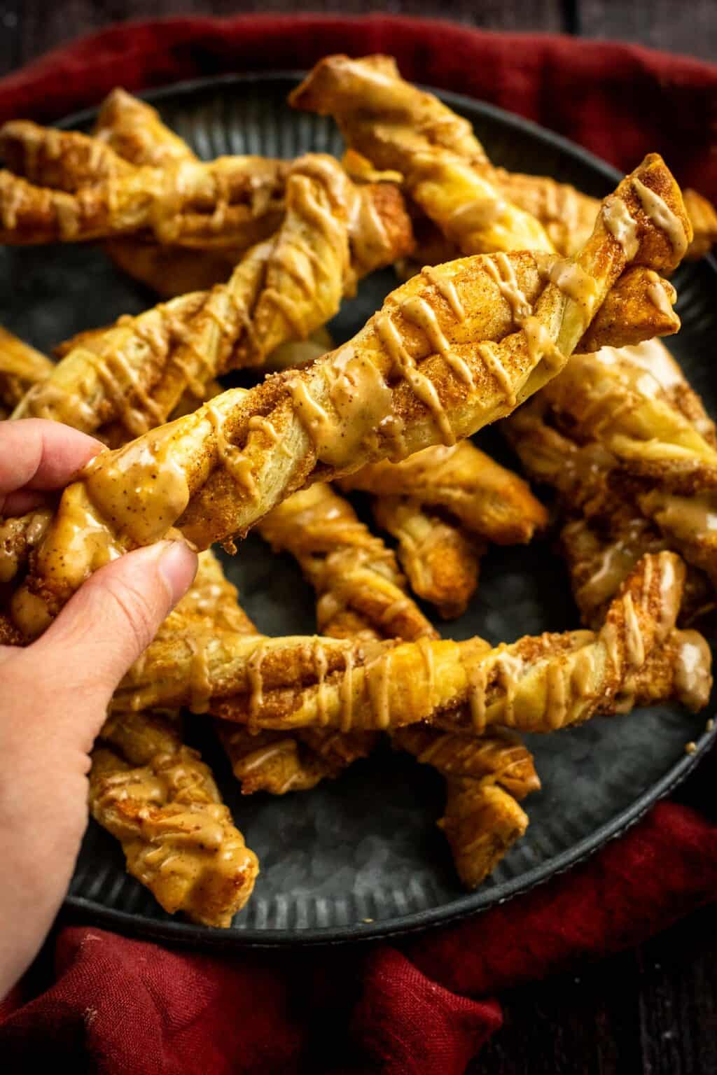 Puff Pastry Cinnamon Twists with Espresso Glaze - Humbly Homemade