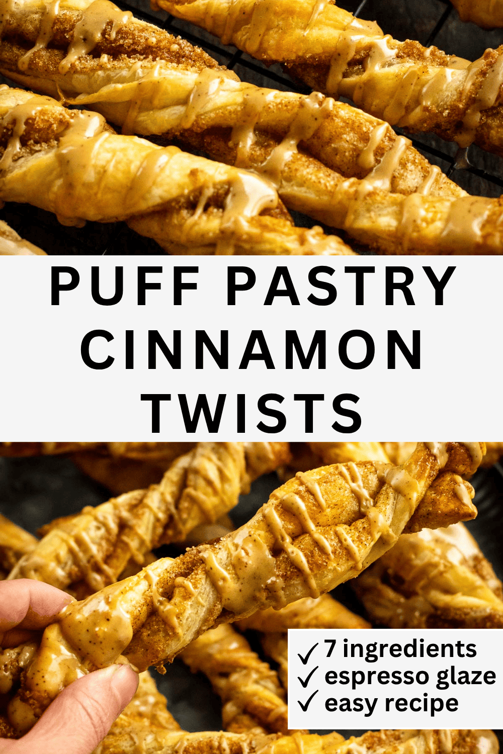 Puff Pastry Cinnamon Twists with Espresso Glaze - Humbly Homemade