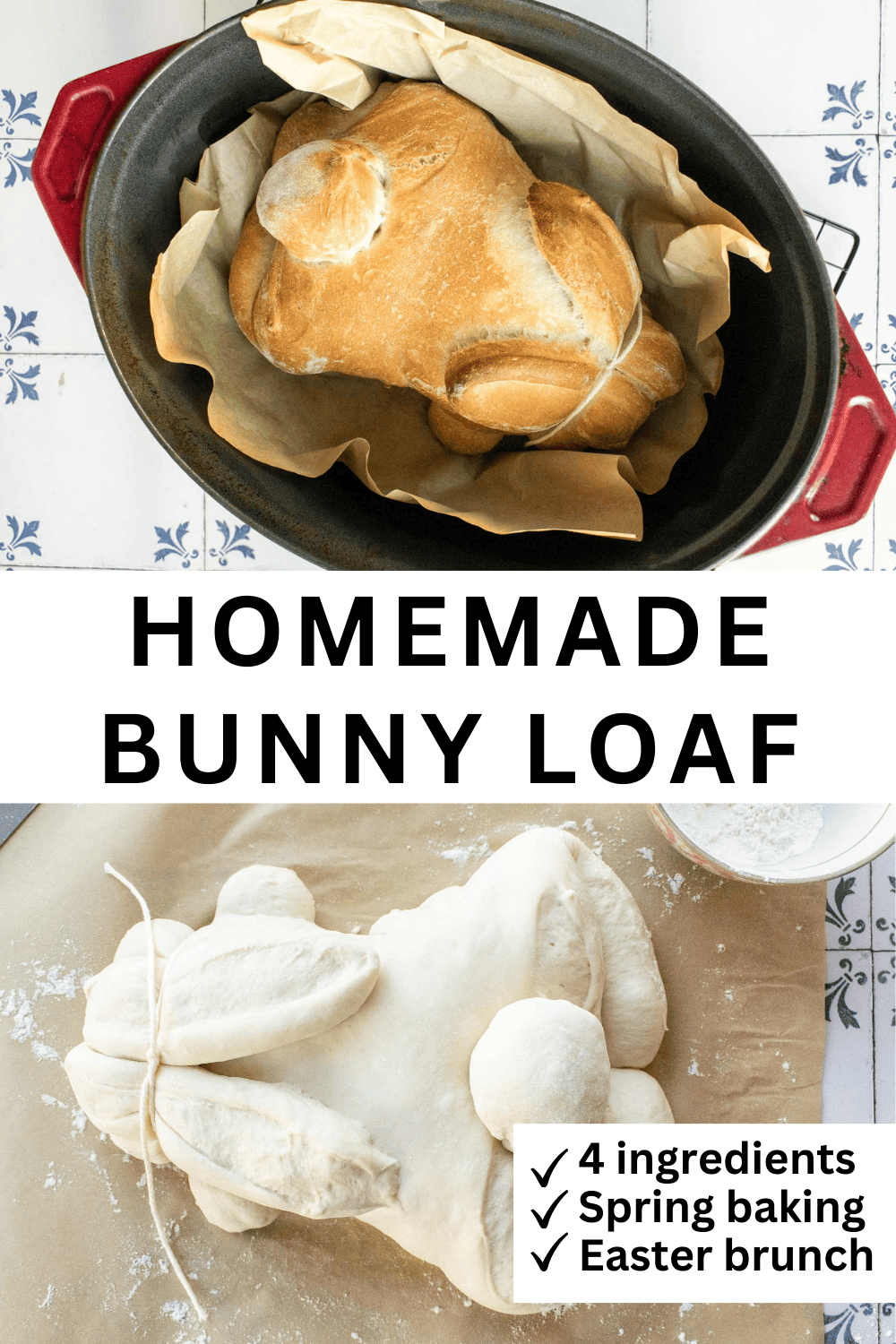 Bunny Shaped Bread Recipe (4-Ingredients!) - Humbly Homemade