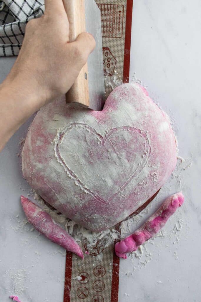 Pink Heart Shaped Bread (in the Dutch Oven) - Humbly Homemade