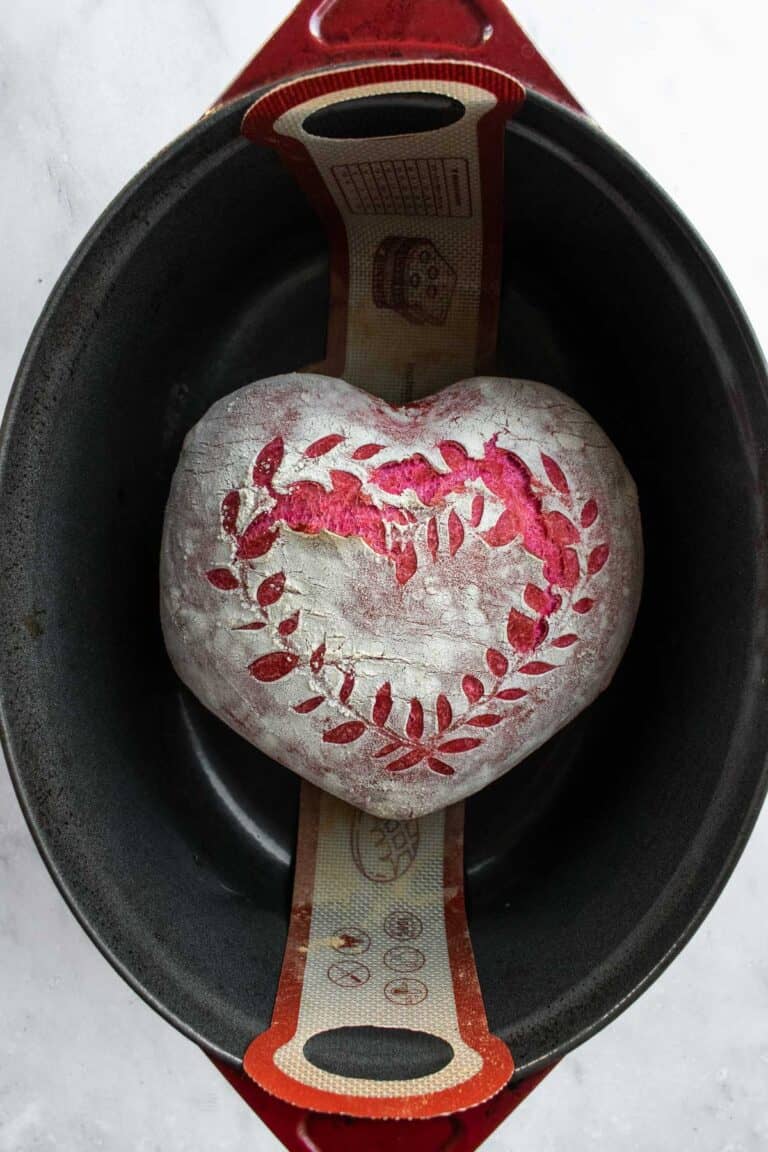 Pink Heart Shaped Bread (in the Dutch Oven) - Humbly Homemade
